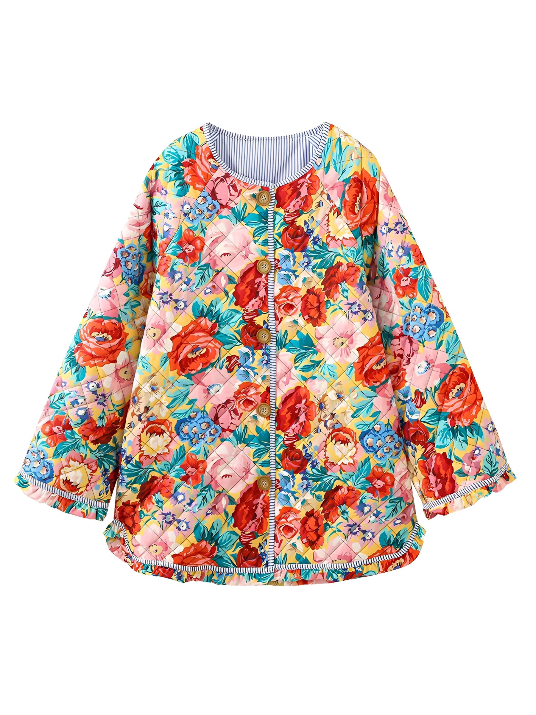 Bohemian Quilted Jacket with Floral Embroidery – Spring's Vibrant Styl ...